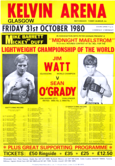 Jim Watt vs Sean O'Grady - 1st November 1980 Historical Boxing Fight ...