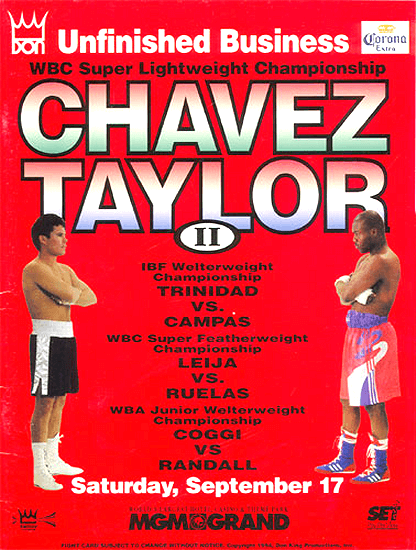 Julio Cesar Chavez vs Meldrick Taylor II - 17th September 1994 | Boxing ...
